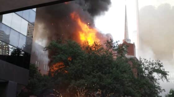 Fire Largely Destroys Historic Sanctuary of First Baptist Dallas